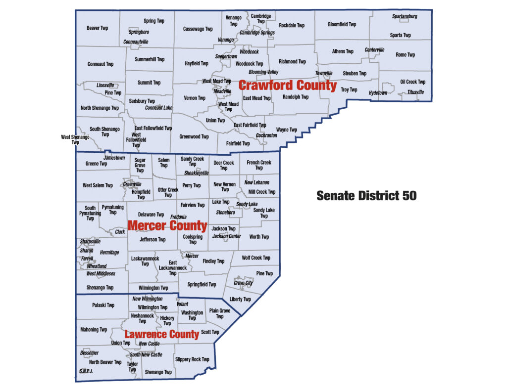 50th Senatorial District Map - Senator Brooks